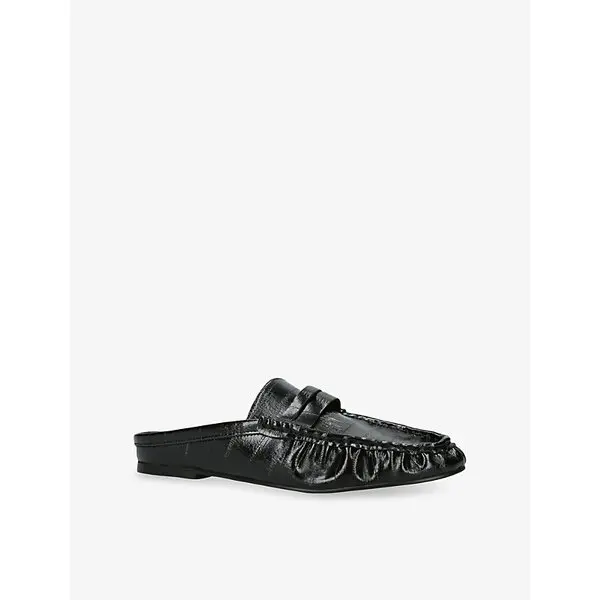 Steve Madden Faux-leather Mules With Penny Strap - Black