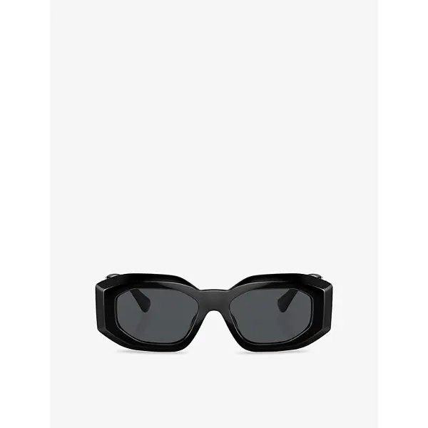 Versace Ve4425u Maxi Medusa Oval-frame Sunglasses - Black