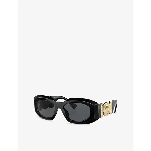 Versace Ve4425u Maxi Medusa Oval-frame Sunglasses - Black