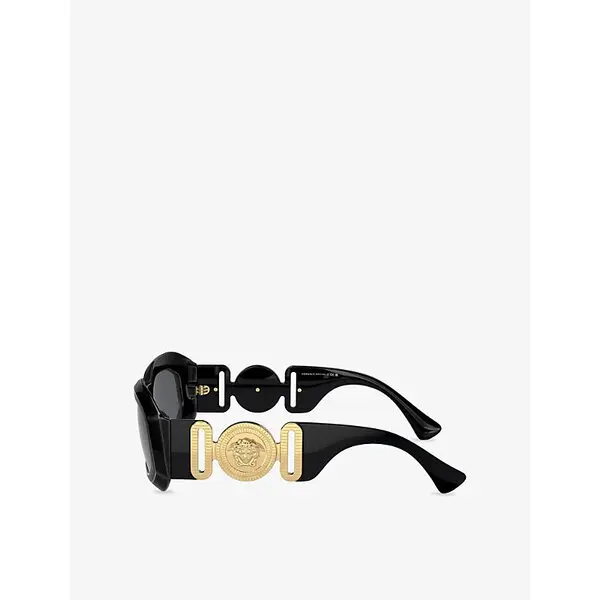 Versace Ve4425u Maxi Medusa Oval-frame Sunglasses - Black
