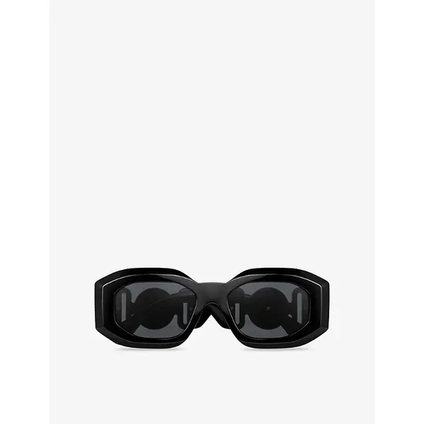 Versace Ve4425u Maxi Medusa Oval-frame Sunglasses - Black