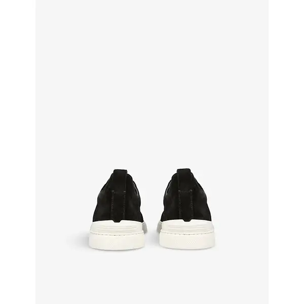Zegna Triple Stitch Panelled Suede Low-top Trainers - Black
