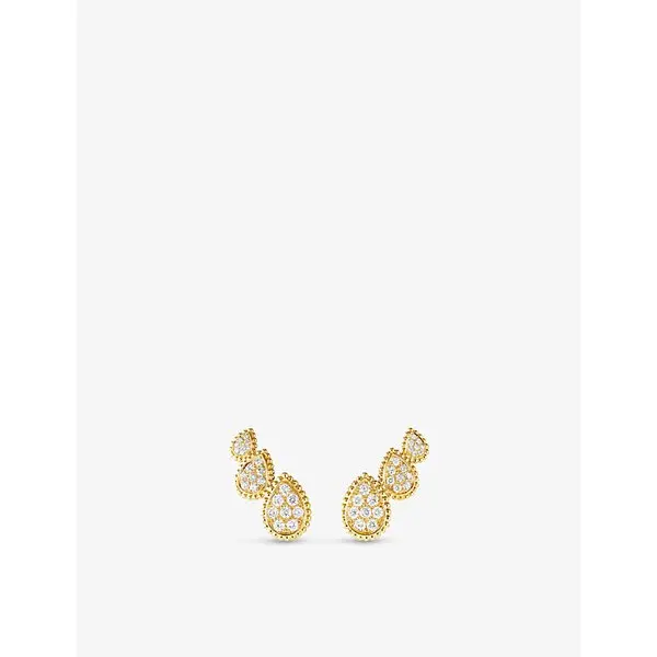 Boucheron Serpent Bohème Diamants 18ct Gold And Diamond Earrings - Yellow