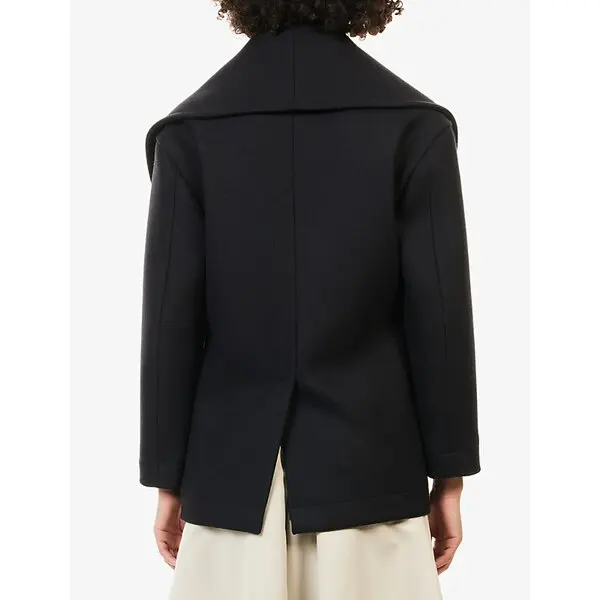 Bottega Veneta Shawl-lapel Short Wool Coat