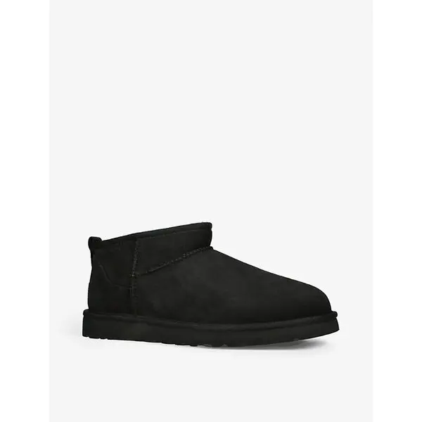 UGG Classic Ultra Mini Shearling-lined Ankle Boots - Black