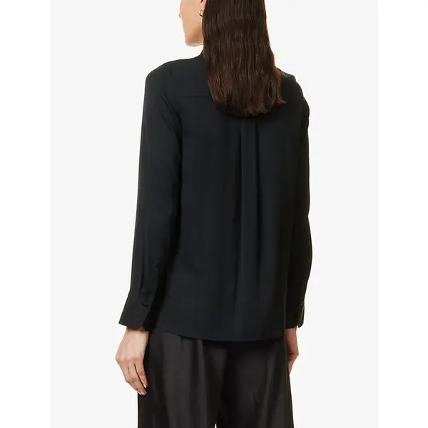 Vince Slim-fit Stretch-silk Shirt - Black