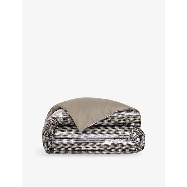 BOSS Modernist Stripe-print Cotton Duvet Cover - Multicoloured