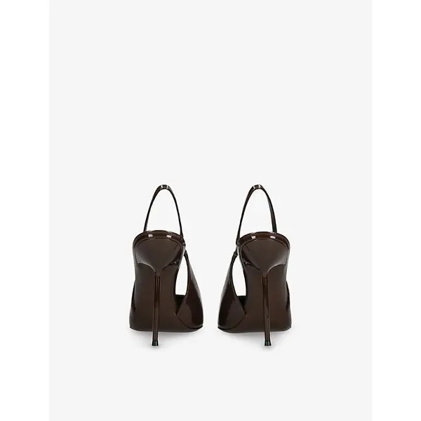 Paris Texas Lidia 105 Patent-leather Slingback Courts - Brown