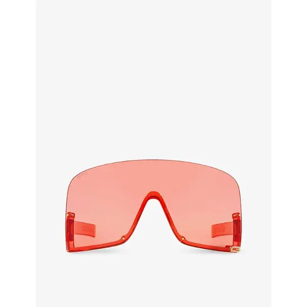 Gucci Irregular-frame Injected Sunglasses - Red