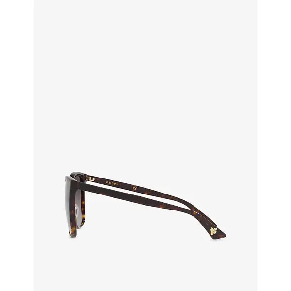 Gucci Gg0022s Cat Eye-frame Acetate Sunglasses - Brown
