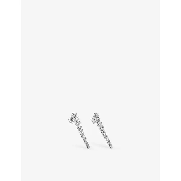 CARAT* LONDON Quentin Sterling And Zirconia Drop Earrings - Silver