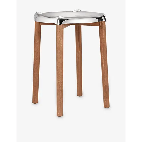 ALESSI Poêle Steel And Beech-wood Stool