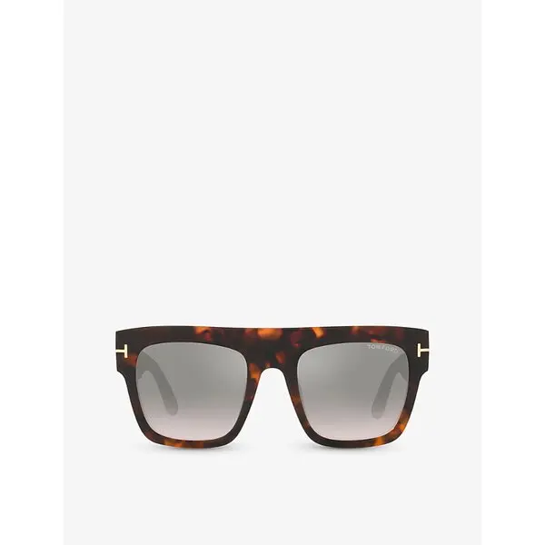 TOM FORD Square Frame Acetate Sunglasses - Brown