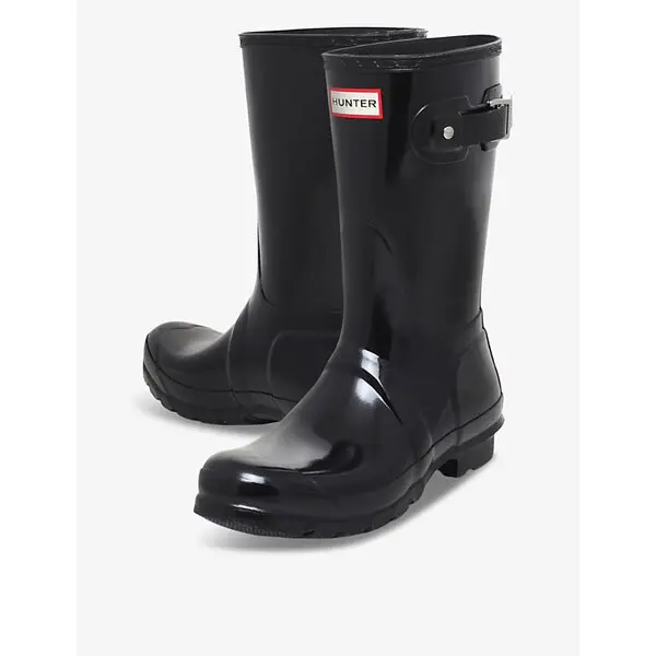 Hunter Original Short Gloss Wellington Boots - Black