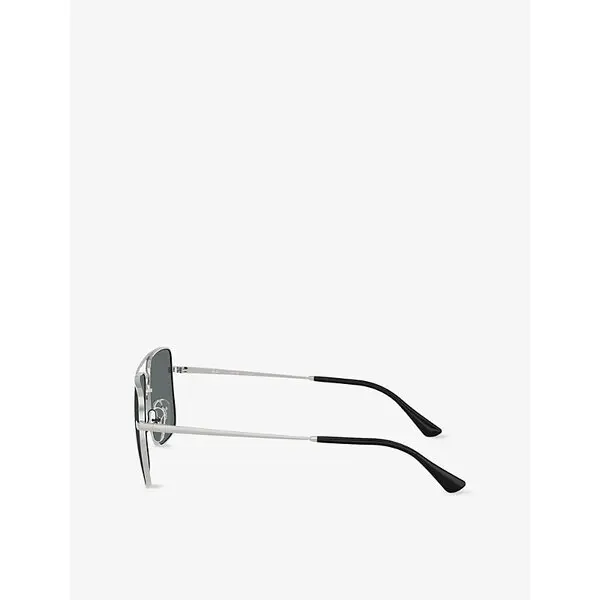 Ray-ban Rb3758 Square-frame Metal Sunglasses - Silver