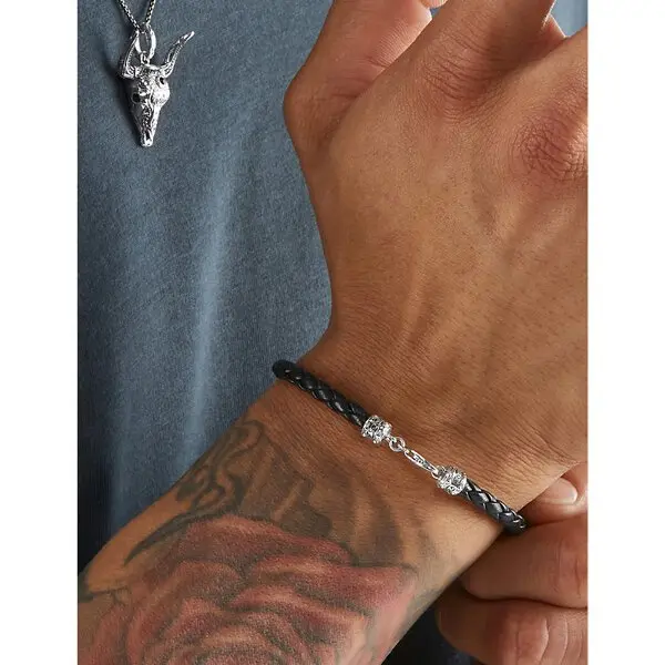 THOMAS SABO Plaited Leather And Sterling Silver Bracelet