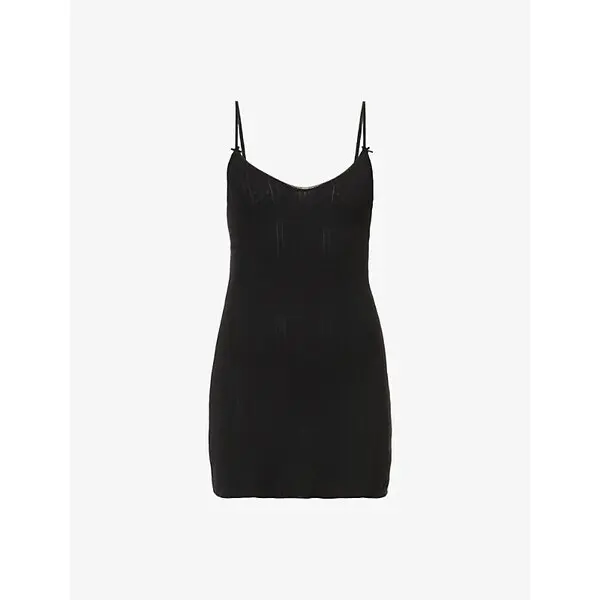 COU COU French-lace Sleeveless Cotton Mini Dress - 2black
