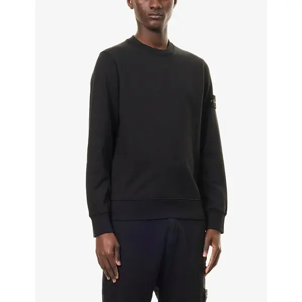 Stone Island Cotton-jersey Sweatshirt - Black