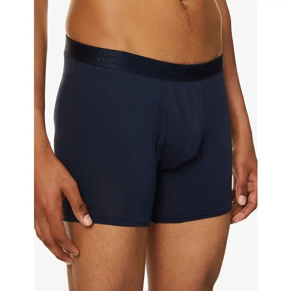 Derek Rose Jack Mid-rise Stretch-cotton Trunks - Navy