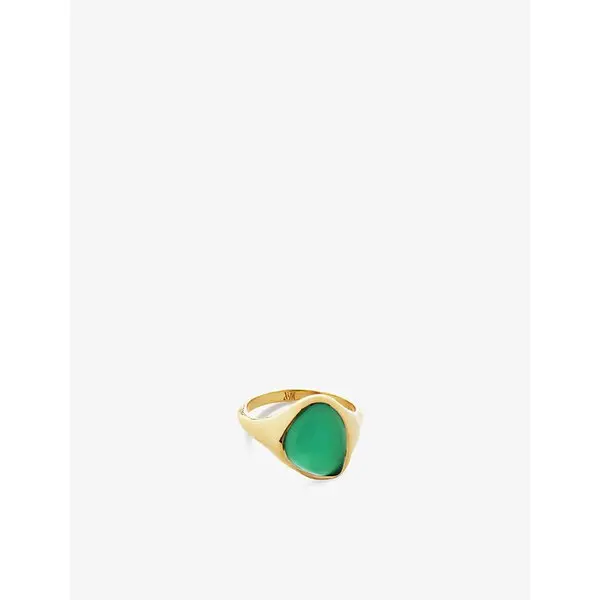 Monica Vinader Rio Recycled Signet Ring - Gold