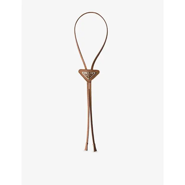 Prada Leather Bolo Tie - Brown