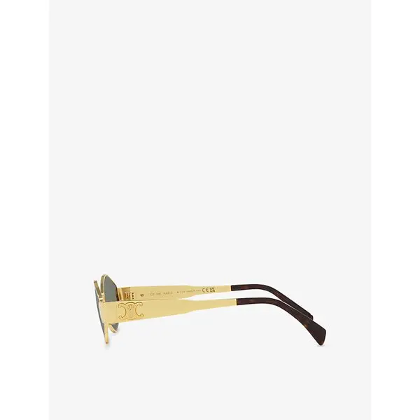 Celine Metaltriomphe Irregular Frame Metal Sunglasses