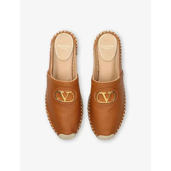 Valentino Garavani Leather Espadrille Mules