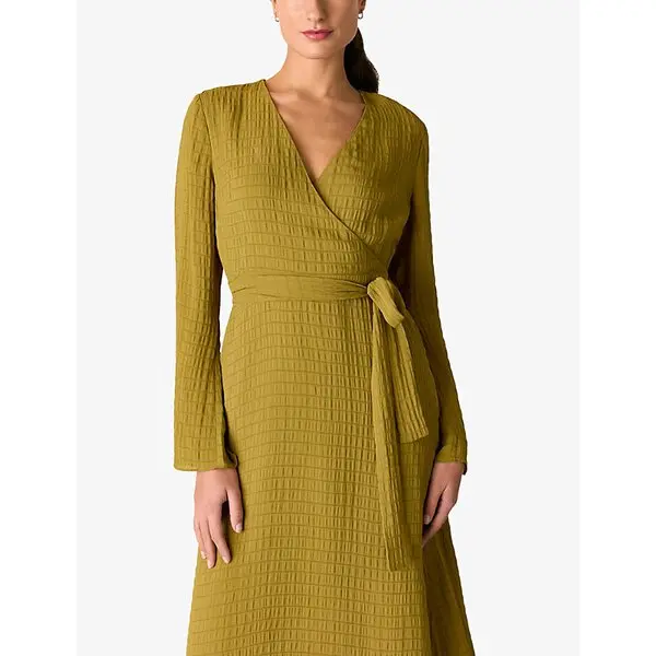 Whistles Textured Stretch-woven Midi Dress