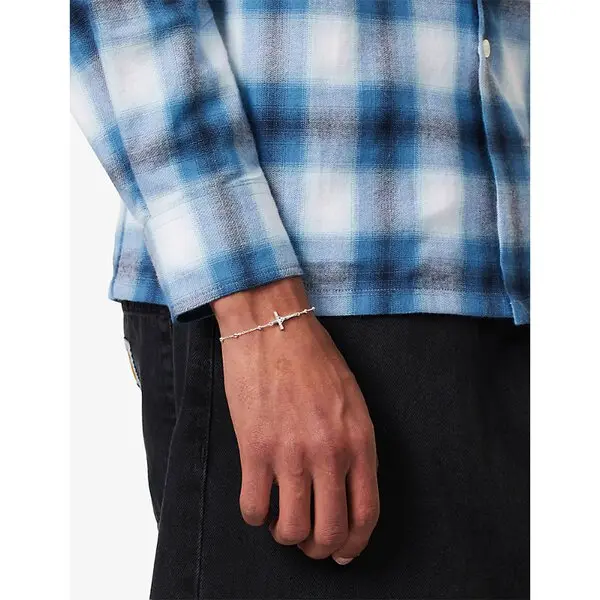COMMONLINES Sterling Studded Cross Chain Bracelet