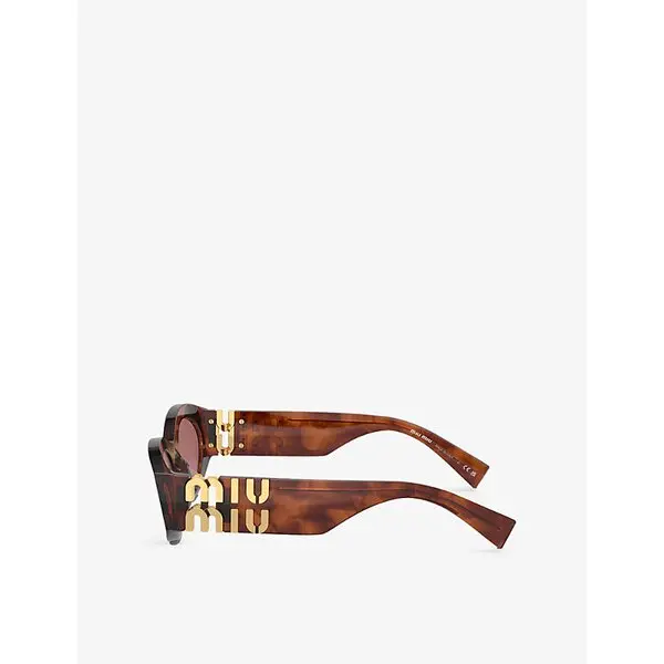 Miu Miu Oval Acetate Sunglasses