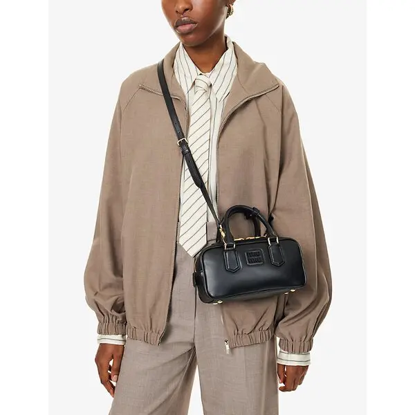 Miu Miu Arcadie Leather Top Handle Bag - Nero