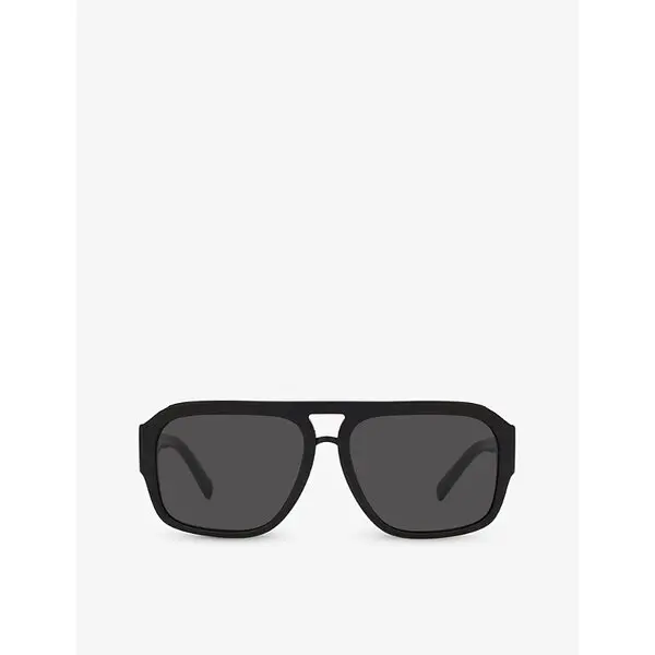Dolce & Gabbana Acetate Pilot-frame Sunglasses - Black