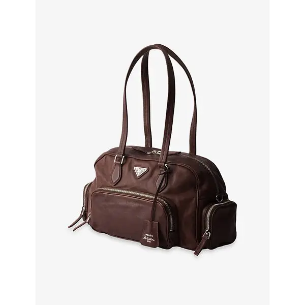 Prada Large Washed Leather Top-handle Bag