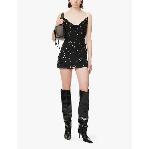 JADED LONDON Studded Woven Mini Dress
