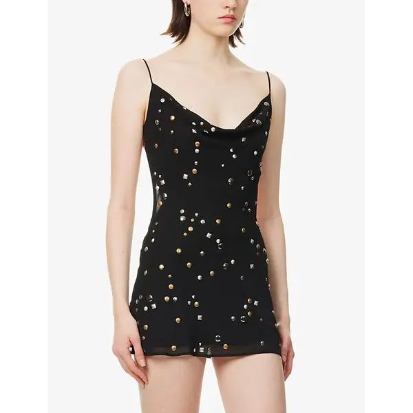 JADED LONDON Studded Woven Mini Dress