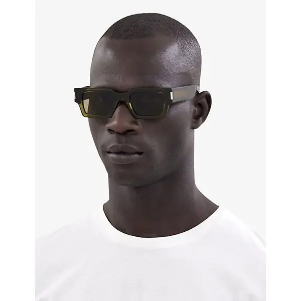 Saint Laurent Rectangle-frame Acetate Sunglasses