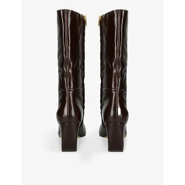Dolce Vita Riggs Patent-leather Heeled Mid-calf Boots - Brown