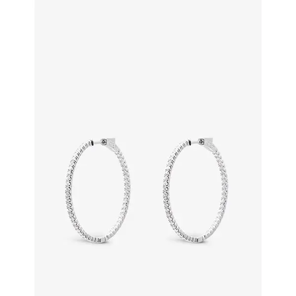 CARAT* LONDON Paloma Sterling- And Cubic Zirconia Hoop Earrings - Silver