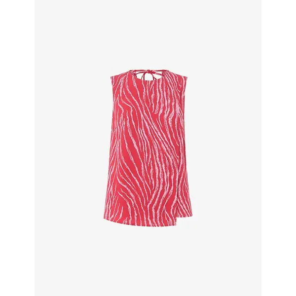 Whistles Zebra-print Layered Woven Tank