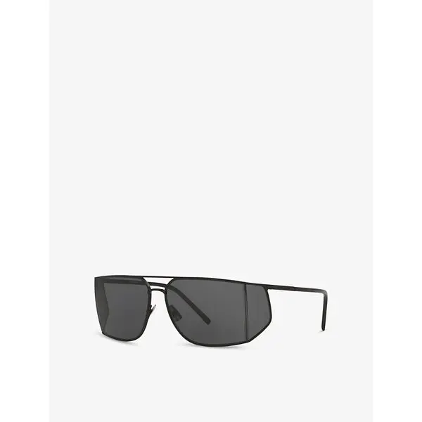 Saint Laurent Sl 750 Rectangular Metal Sunglasses