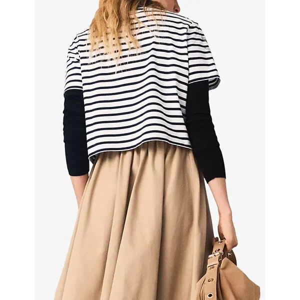 Maje Striped Cotton-jersey T-shirt