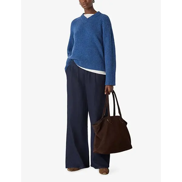 Whistles V-neck Knitted Wool Jumper