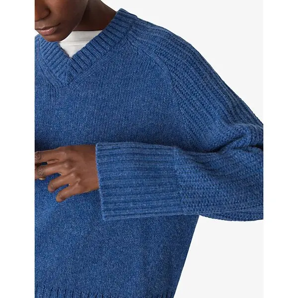 Whistles V-neck Knitted Wool Jumper
