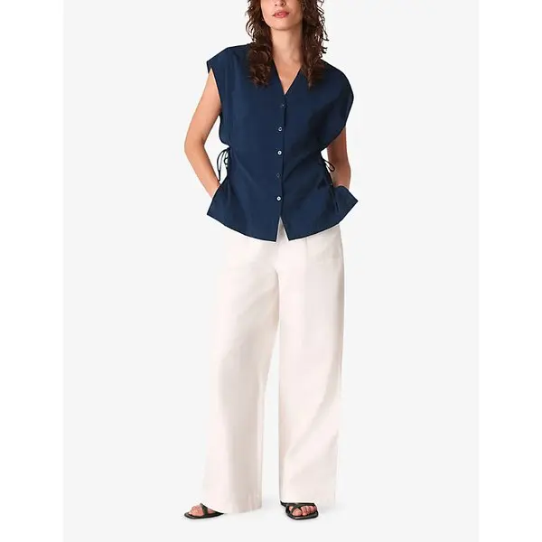 Whistles Side-tie Button-down Woven Shirt