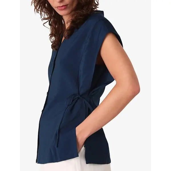 Whistles Side-tie Button-down Woven Shirt