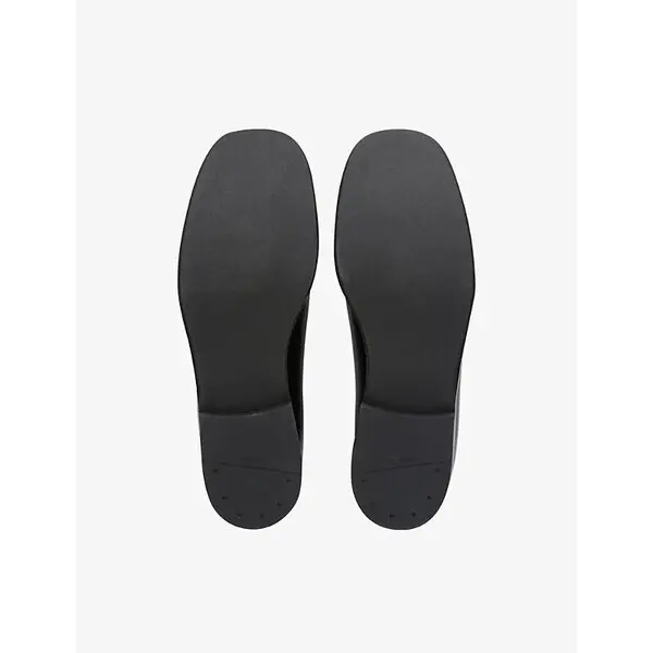 Prada Brushed Laced Leather Derby Shoes - Black