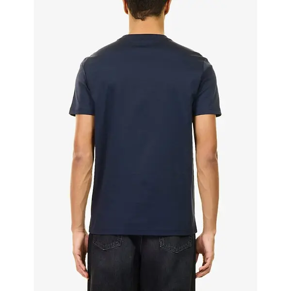 BELIER Mercerised Short-sleeve Cotton T-shirt - Navy