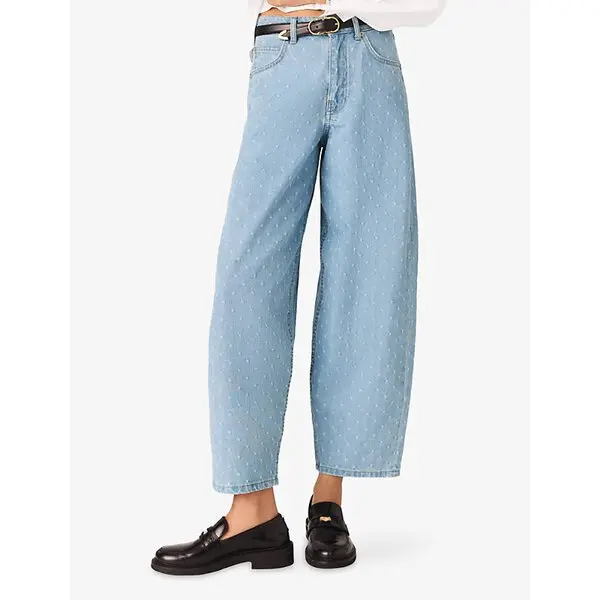 Maje Textured Balloon Leg Jeans
