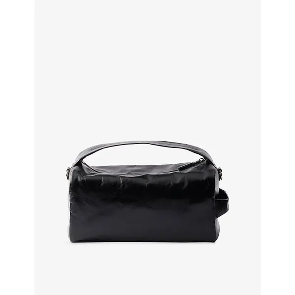 Prada Brand-embossed Leather Top-handle Bag - Black