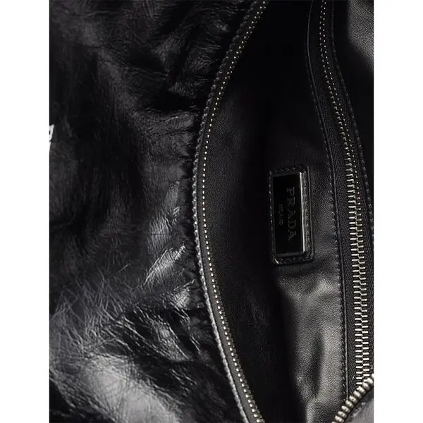 Prada Brand-embossed Leather Top-handle Bag - Black